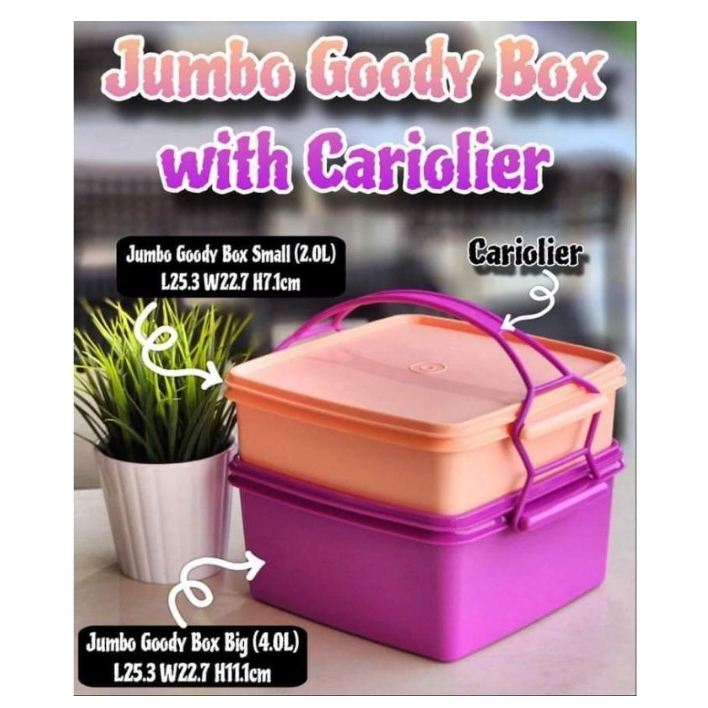 Tupperware Double Deep With Cariolier 1.7L/ Jumbo goody box/ Tupperware ...