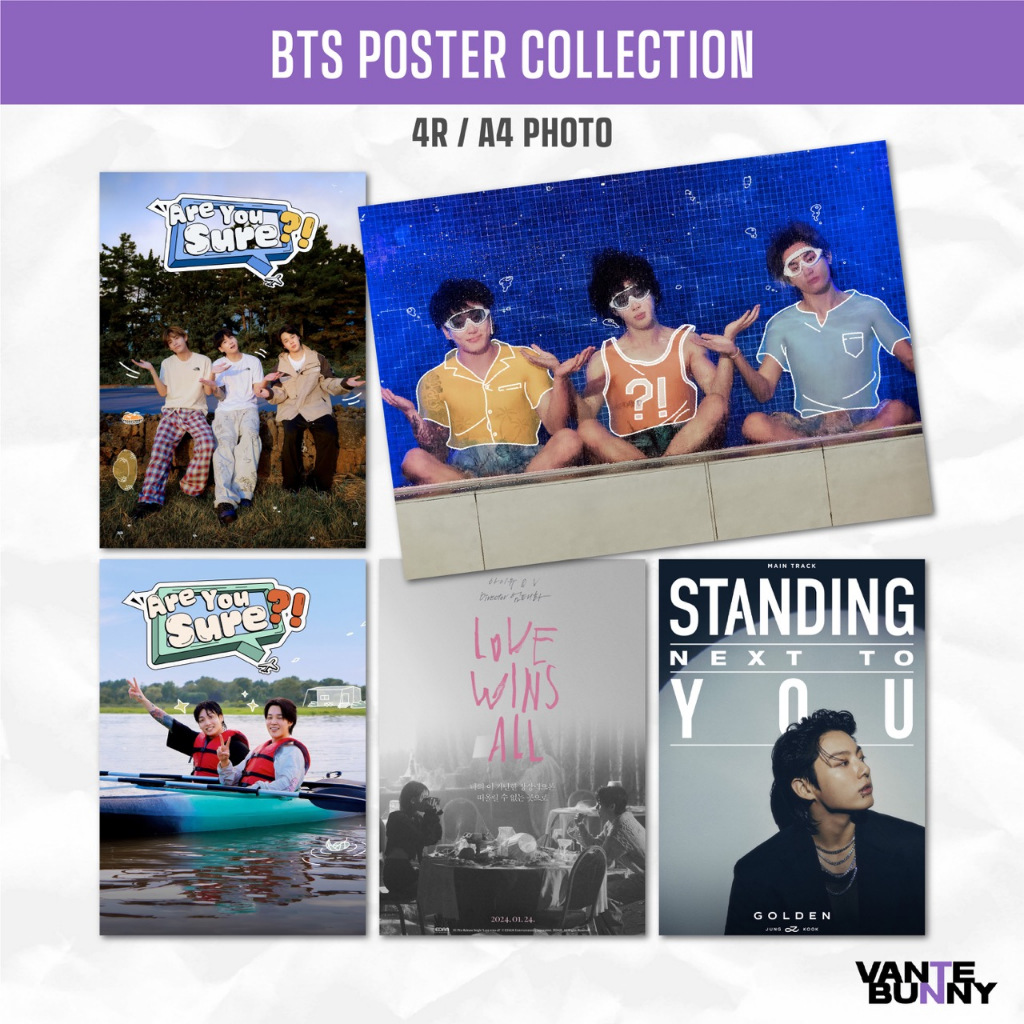 Bangtan Are U Sure A4 4R Poster Series - Fanmade Photo Card Set Photo ...