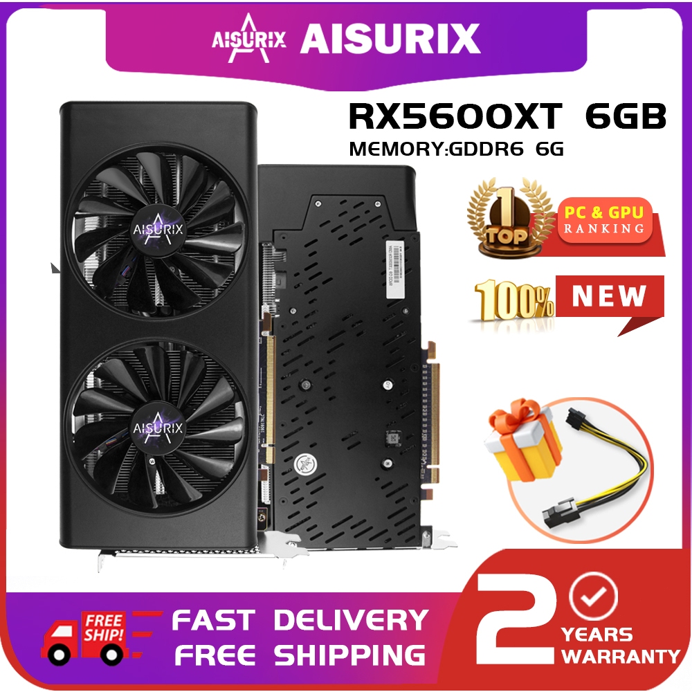 AISURIX Graphics Card RX5600XT 6GB AMD Radeon Computer GPU Video Card ...
