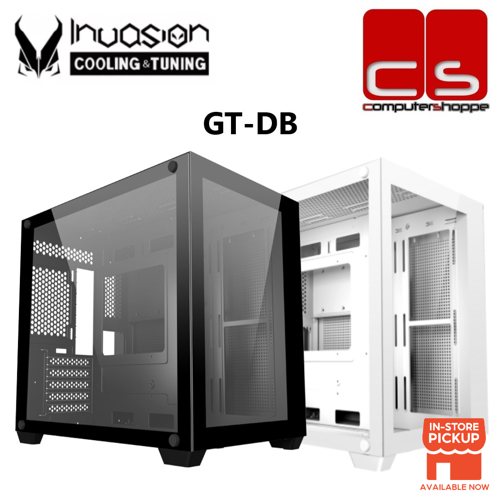 Invasion GT-DB M-ATX Mid-Tower Gaming Case with ARGB Fan - Black/White ...
