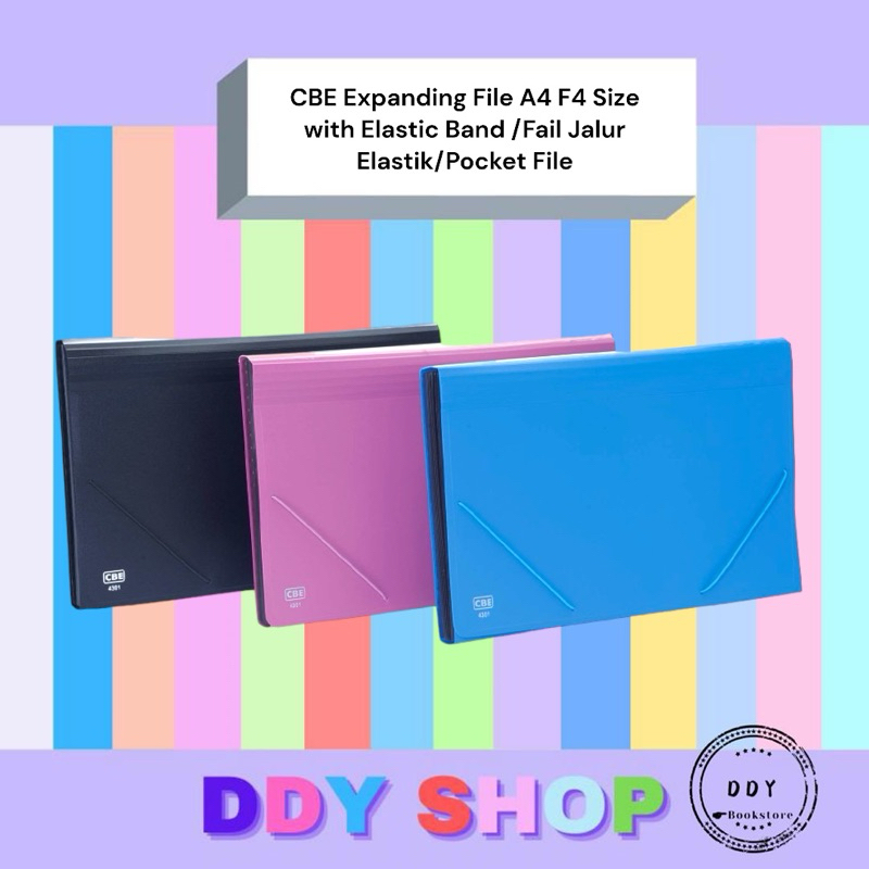 CBE Expanding File F4 Size with Elastic Band /Fail Jalur Elastik/Pocket ...