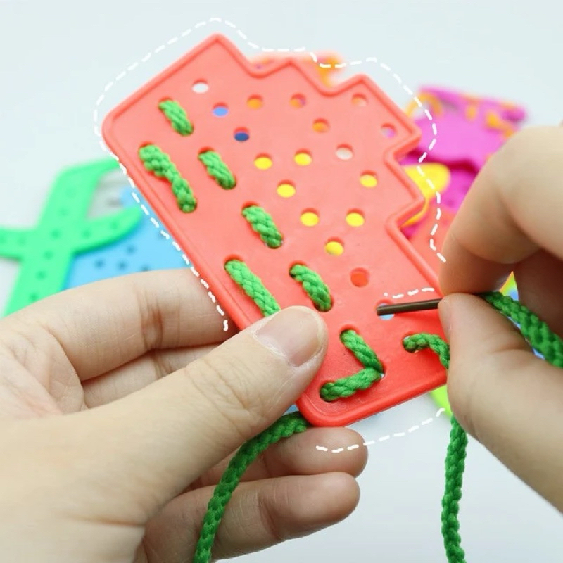 Lacing & Threading Board Toys Fine Motor Toys Autism ADHD Therapy Toys ...