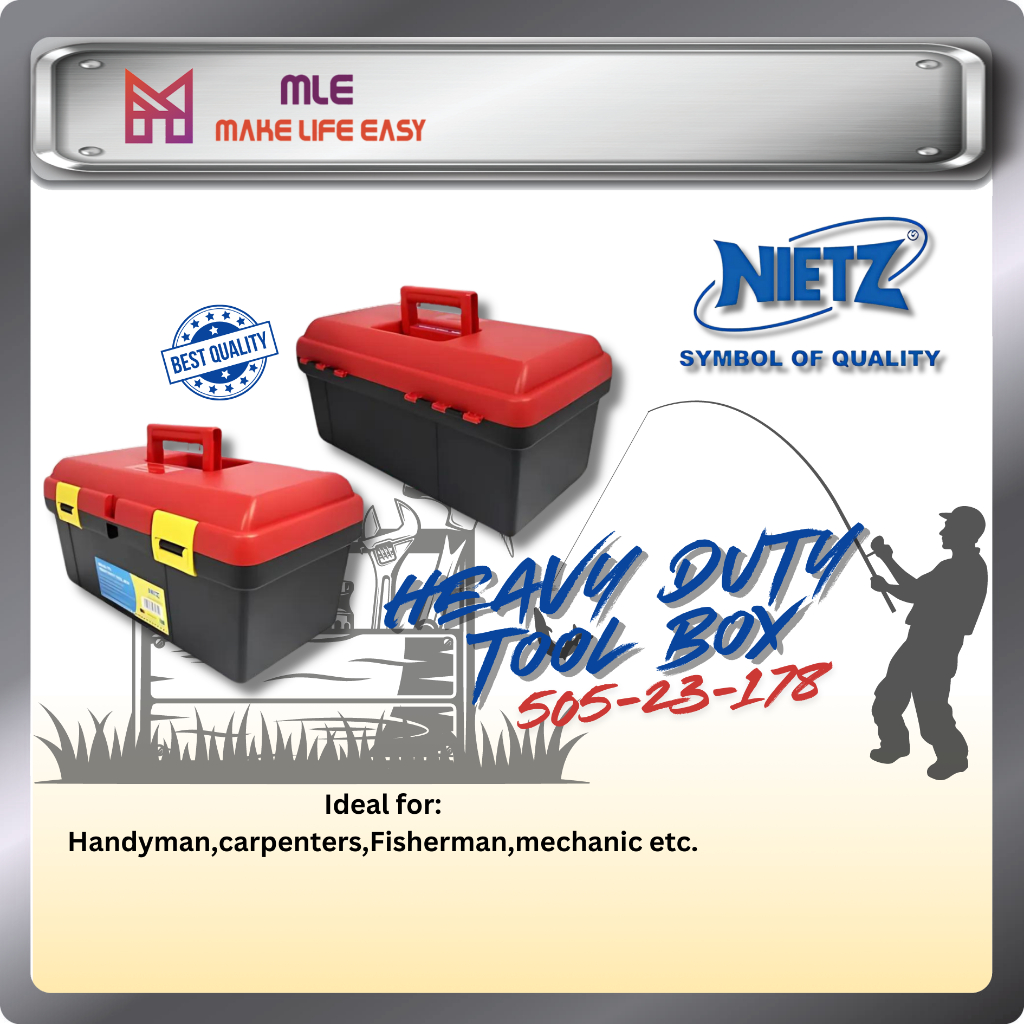 NIETZ 505-23-178 Multipurpose PVC Tool Box Two Organizer Heavy Duty ...