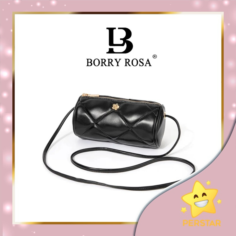 BORRY ROSA/BORRY ROSA black [Camellia pillow bag] crossbody bag ...