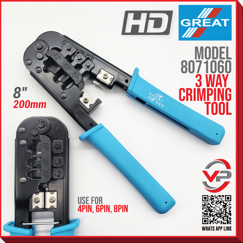 GREAT CRIMPING TOOL FOR CAT5 CAT6 RJ45 RJ9 RJ10 RJ11 RJ12 CABLE CONNECTOR WITH WIRE STRIPER ...