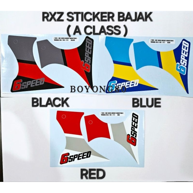 YAMAHA RXZ STICKER BAJAK / LOWER COWLING / SAMPAN 1991 BOSS ENERGY ...
