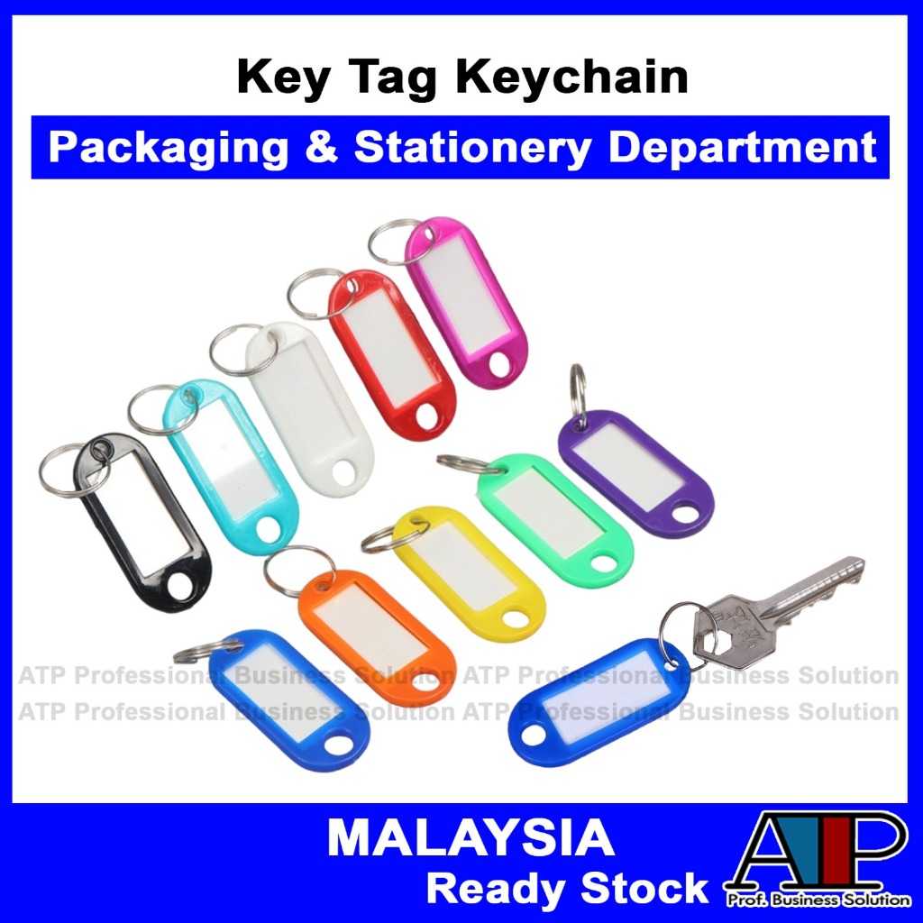 Stationery Colour Plastic Keychain Label Key Tag With Ring ID Name Room ...