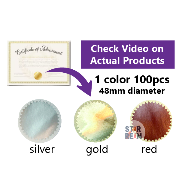 Red/Gold/Silver 100pcs Certificate Sticker/Common Seal Sticker/Sticker ...