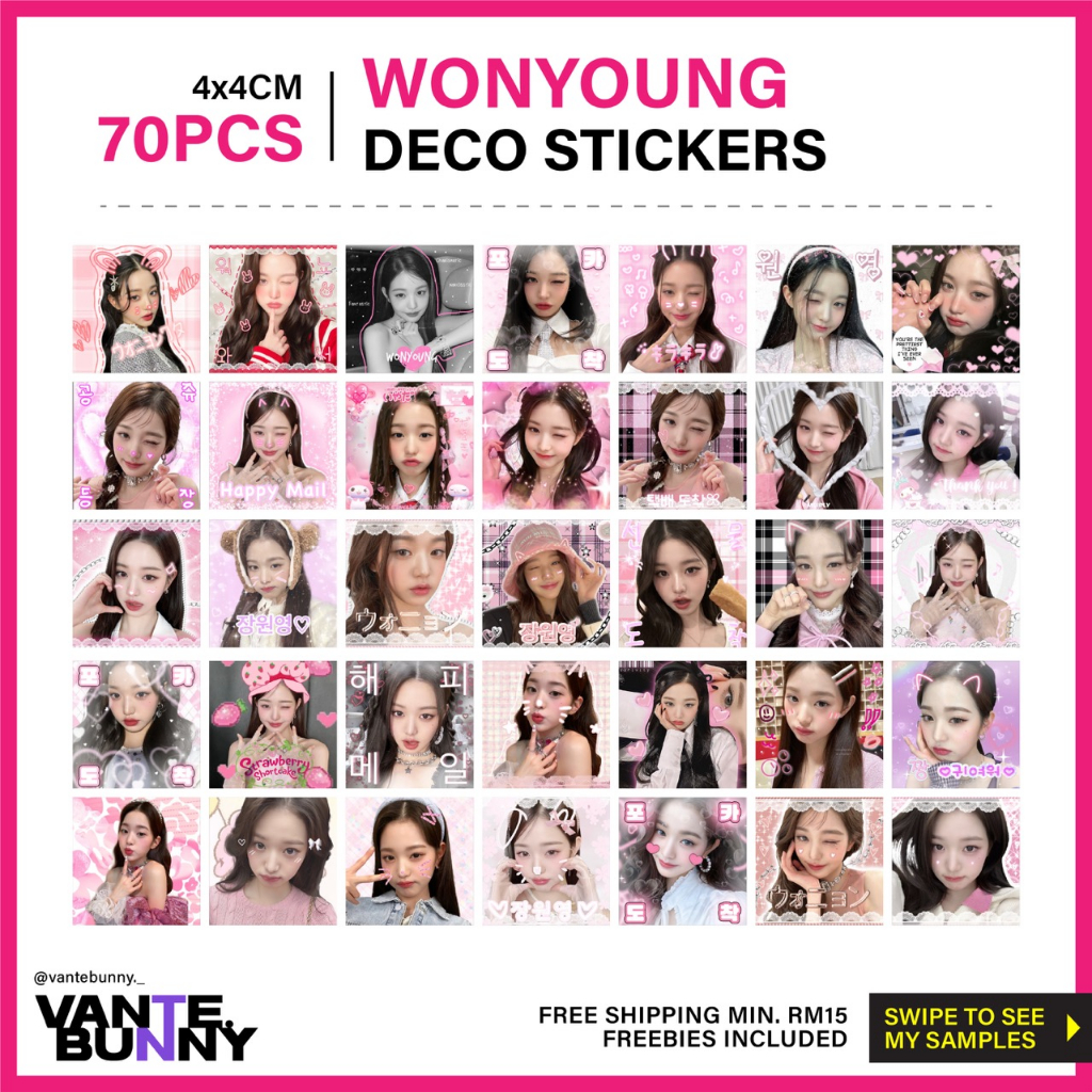 (70pcs) Ive Wonyoung Mail Sticker Kpop Wonyoung Deco Sticker Love Mail ...