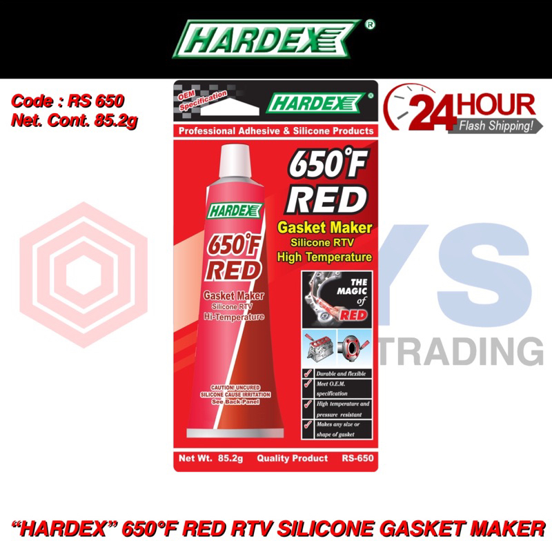 (100% QUALITY) HARDEX RED RTV SILICONE GASKET MAKER RS-650 “THE MAGIC ...