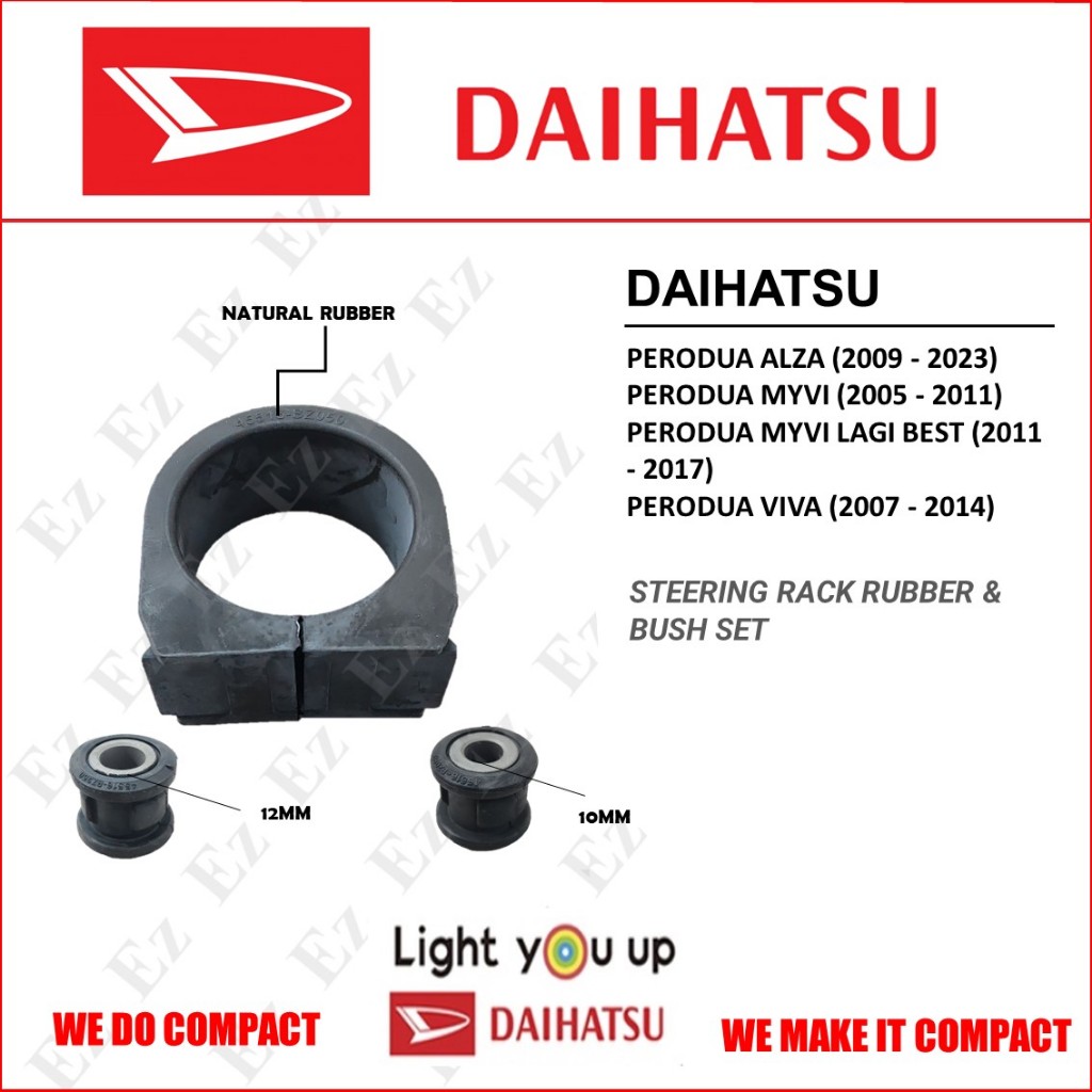 STEERING RACK CUSION RUBBER & STEERING RACK BUSH FOR PERODUA MYVI ALZA ...