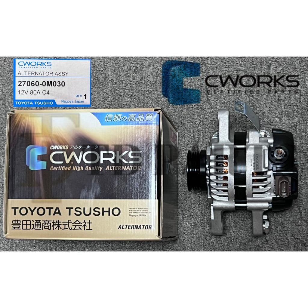 100% CWORKS JAPAN TOYOTA TSUSHO TOYOTA VIOS NCP42 ALTERNATOR 12V 80A ...