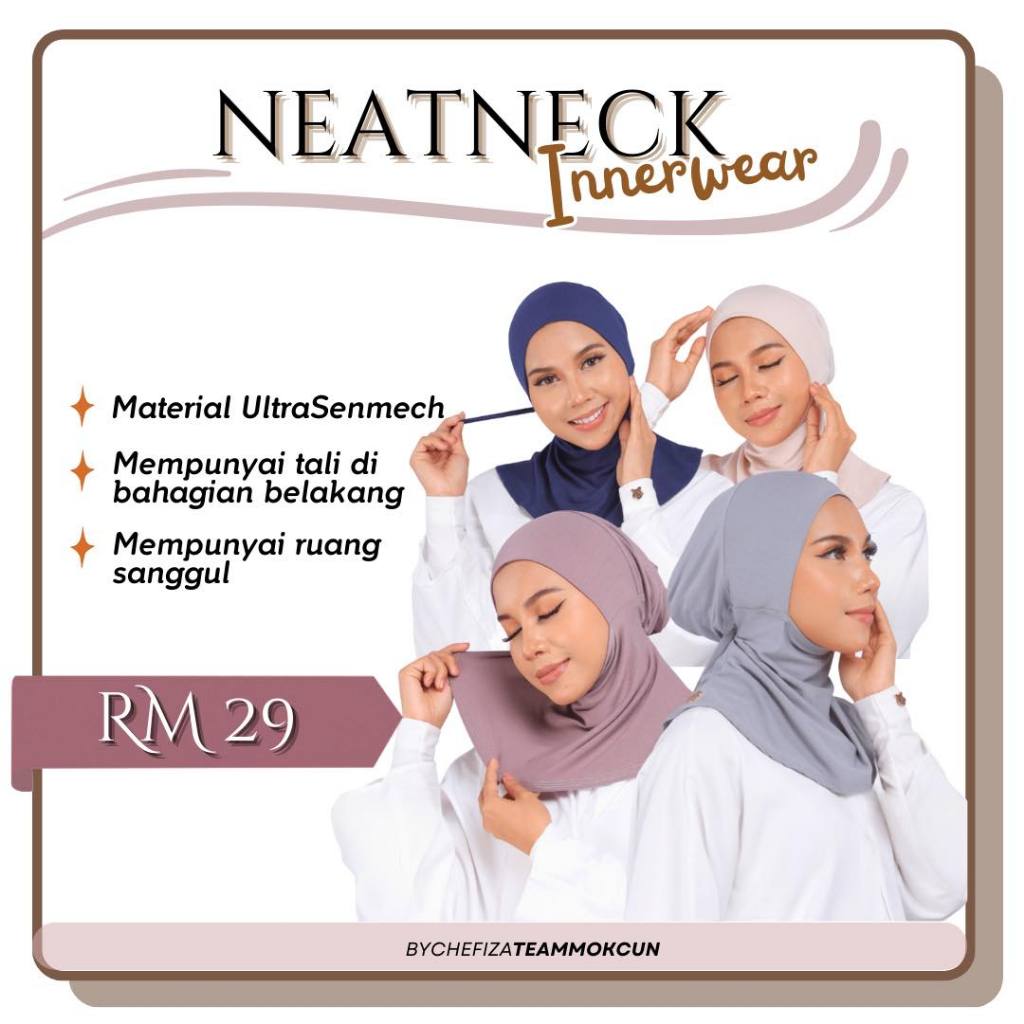 anak tudung inner neck tie back innerneck bcf adjustable innerneck ...