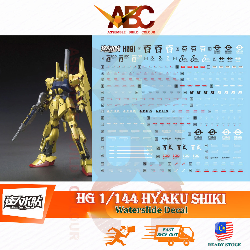(Master) Waterslide Decal - HG 1/144 Hyaku Shiki MSN-00100 Model Kit ...