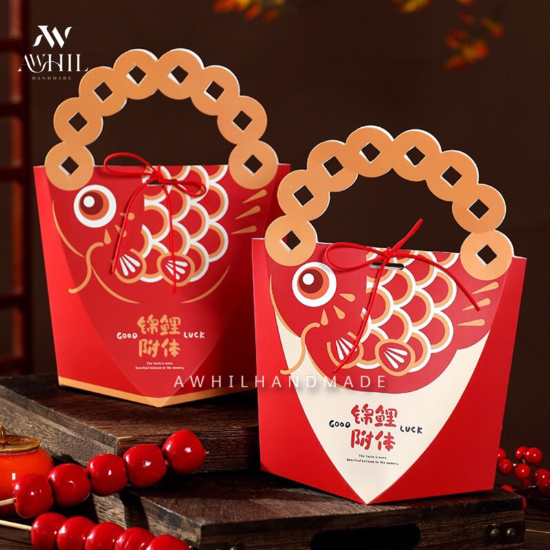 NEW YEAR Koi Fish Box/Cookies Candies Box/Kotak Bakeri | Shopee Philippines