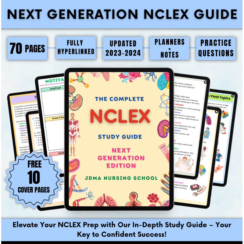 NCLEX Bundle for Next Gen NCLEX 2023 with 10 cover pages nclex notes ...