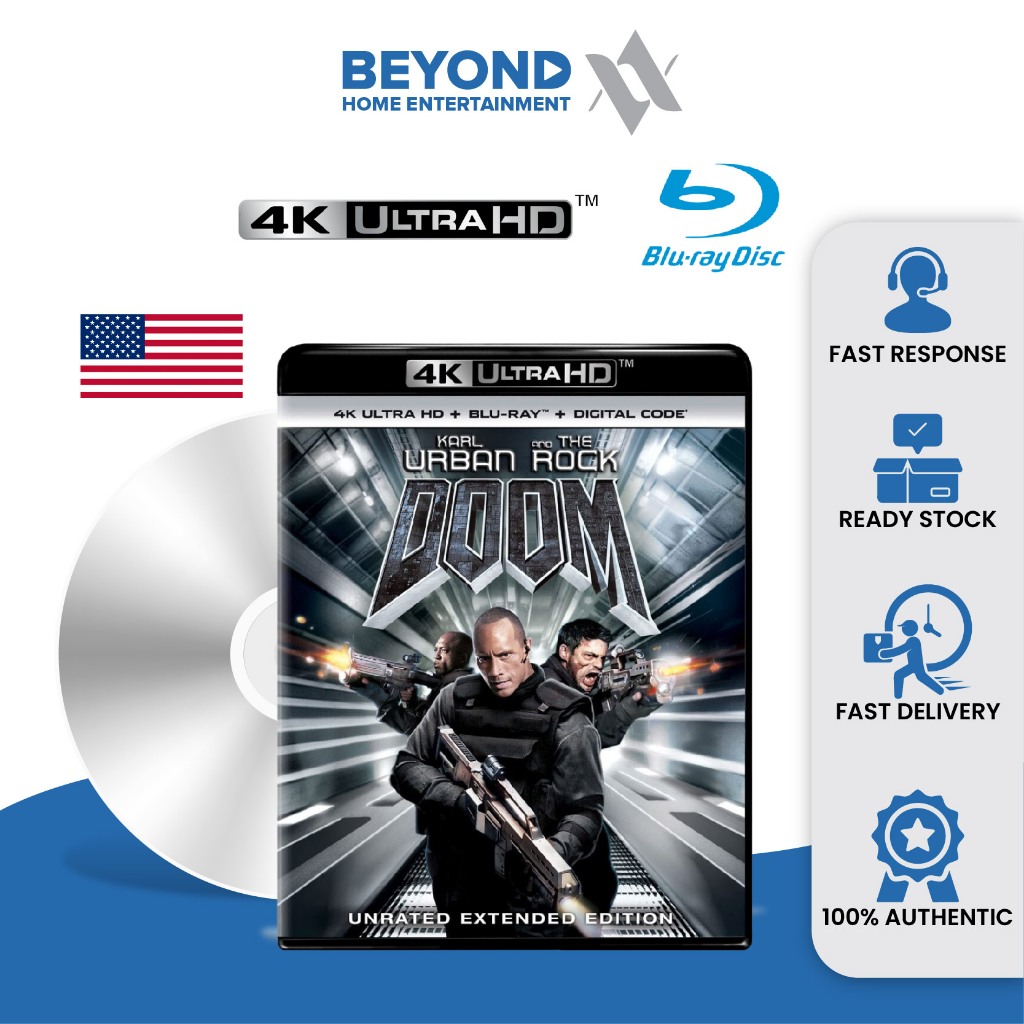 Doom Unrated Extended Edition [4K Ultra HD + Bluray] Blu Ray Disc High ...