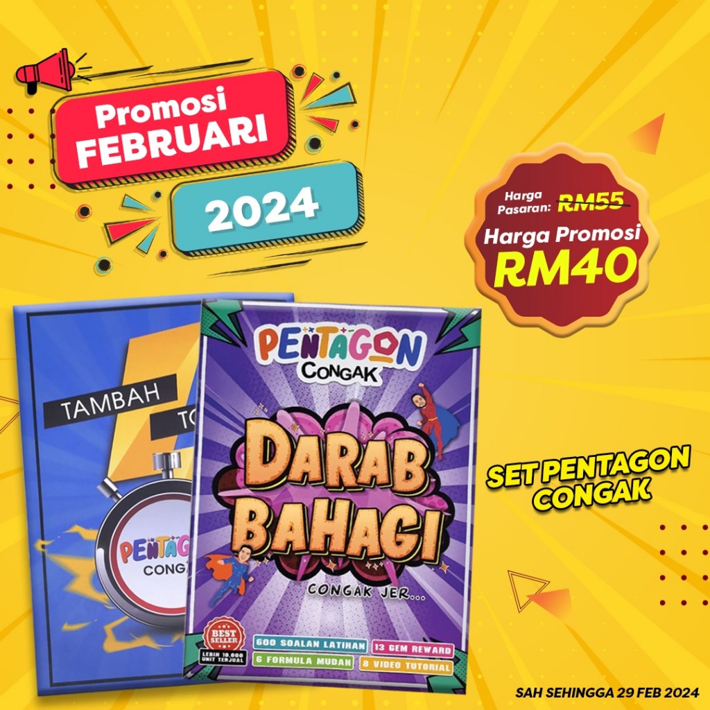 Pentagon CONGAK DARAB BAHAGI: Mathematics Learning Material | Shopee ...