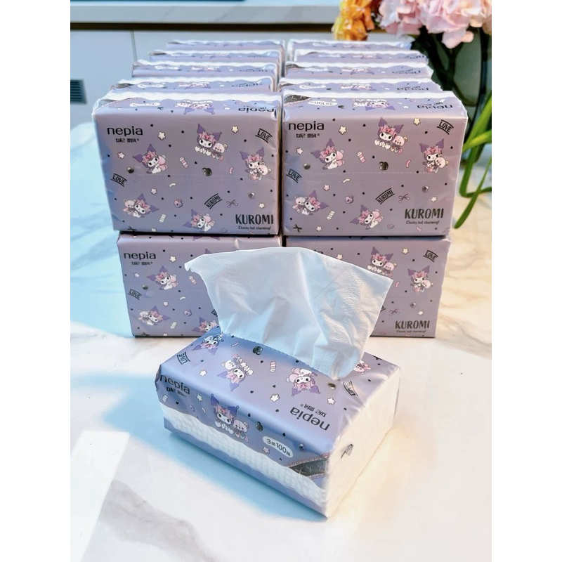 Nepia kuromi 3ply 100pcs tissue pack3层100抽原生木浆纸巾 | Shopee Philippines