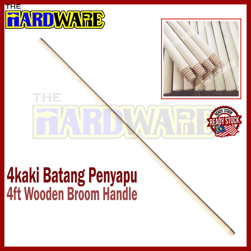 [5pcs]4ft Wooden Threaded Broom Mop Handle/ Broom Rod Wooden Mop Broom ...