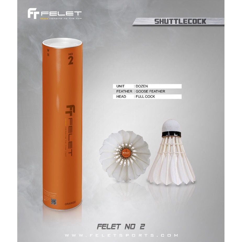 FELET NO 2 BADMINTON SHUTTLECOCK (ORANGE) | Shopee Philippines