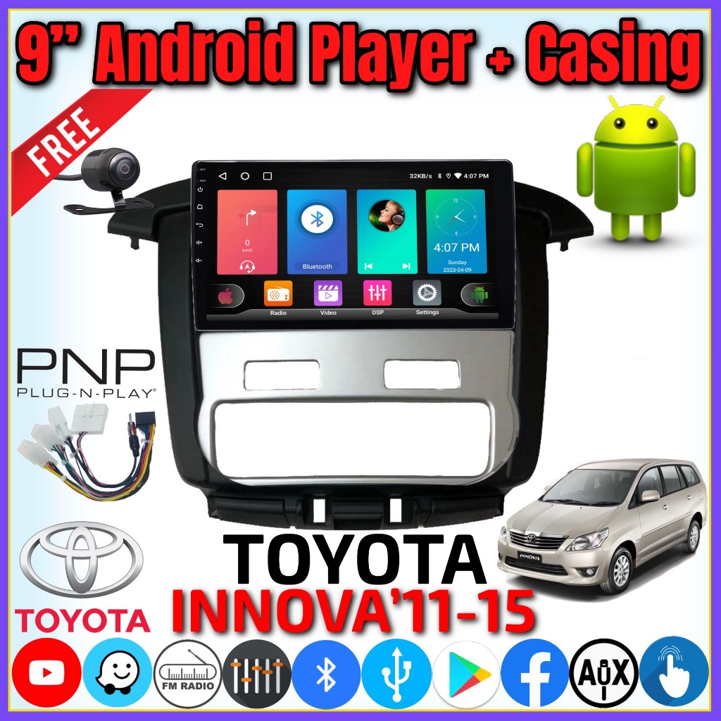 TOYOTA INNOVA 2011-2015 (2GB RAM+32/64GB ROM) 9" Android Car Player IPS ...