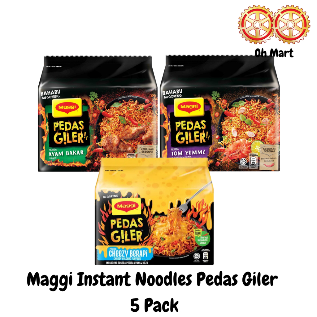 Maggi Pedas Giler Instant Noodles Ayam Bakar/Tomyam/CheezyBerapi -76g x ...
