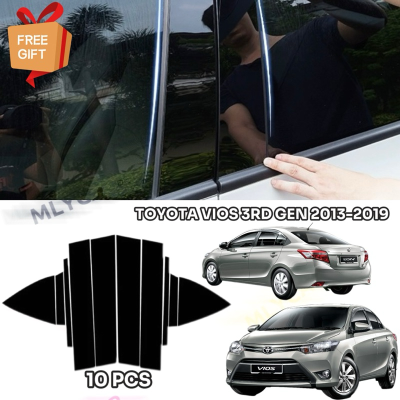 TOYOTA VIOS NCP 150 3RD GEN 2013-2018 DOOR PILLAR GLOSSY BLACK TOYOTA ...