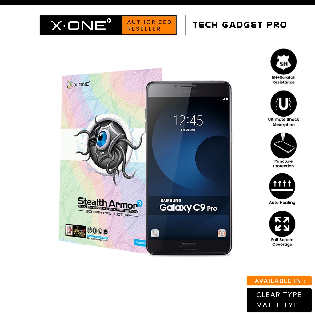 X.One Stealth Armor 3 Screen Protector for Samsung C5 Pro C7 Pro C8 C9 Pro ( Clear Matte ...