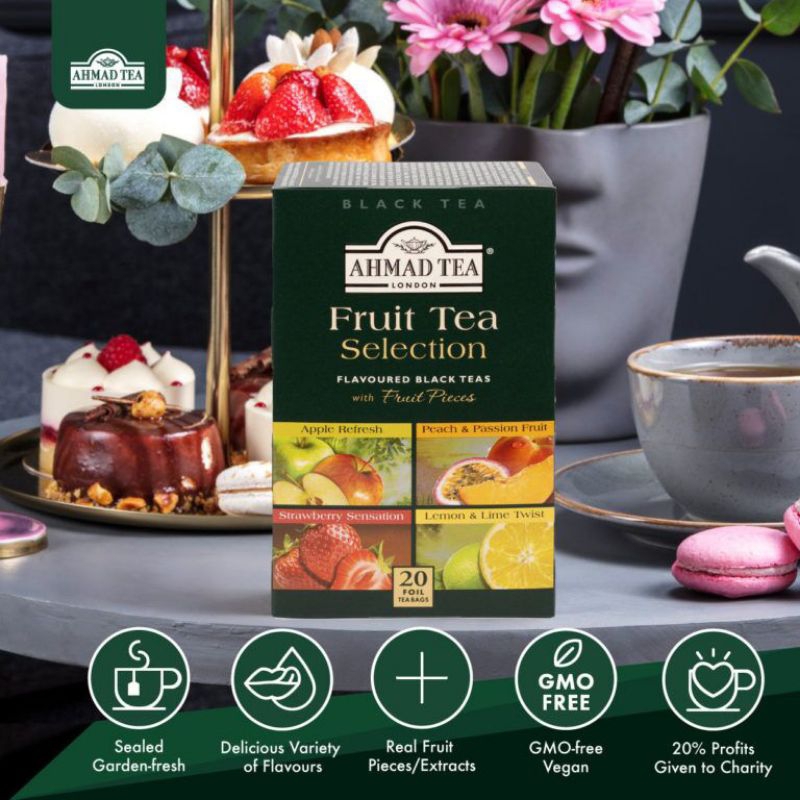 AHMAD TEA FRUIT TEA SELECTIONS ( FRUIT BLACK TEA) 20 TB. | Shopee ...