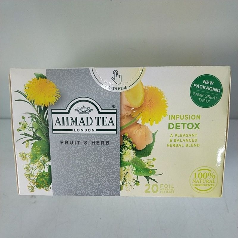 Ahmad Tea London Fruits & Herbs Infusion Detox 40g (20 bags x 2 g ...