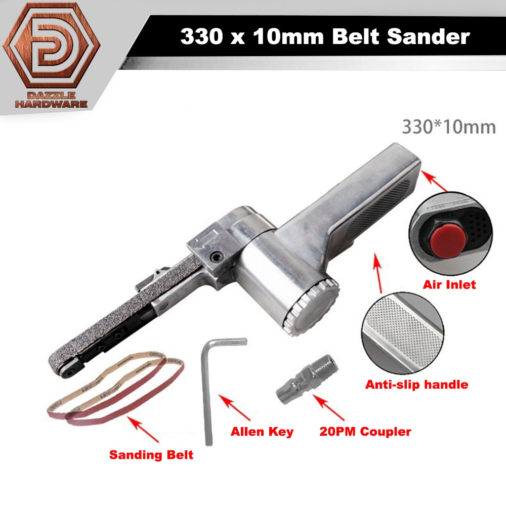330 X 10mm Pneumatic sander Air sanding machine air belt sander mesin ...