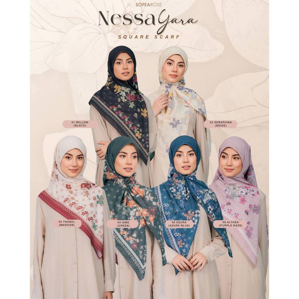 SOFEAROSE NESSA YARA SILKY COTTON VOILE SQUARE SHAWL | Shopee Philippines