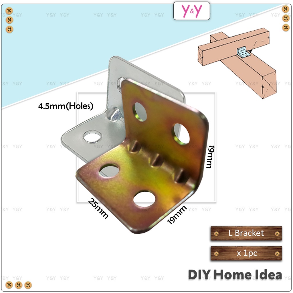 Y&Y Eco 19mm x 19mm x 25mm Furniture Angle L Bracket / Corner Joint ...