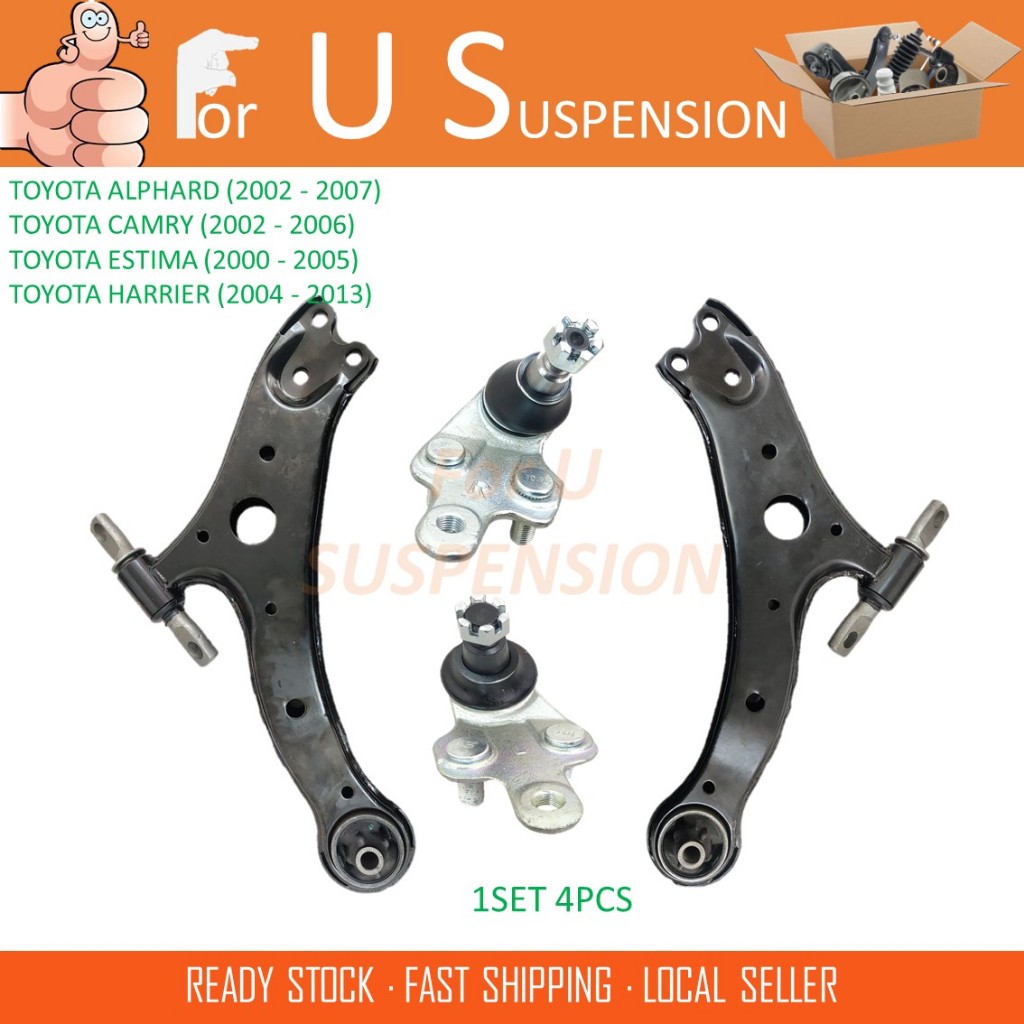 1SET 4 PIECES FRONT LOWER ARM RIGHT AND LEFT/BALL JOINT - TOYOTA HARRIER , ALPHARD , CAMRY ACV30 ...