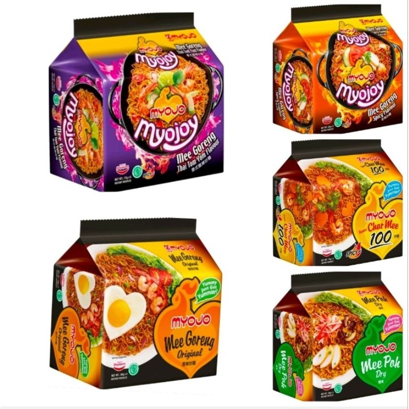 MYOJO Instant Noodles Chic Abalone Char Me 100 Mee Poh Dry Mee Goreng Spicy 5x75g-80g | Shopee ...