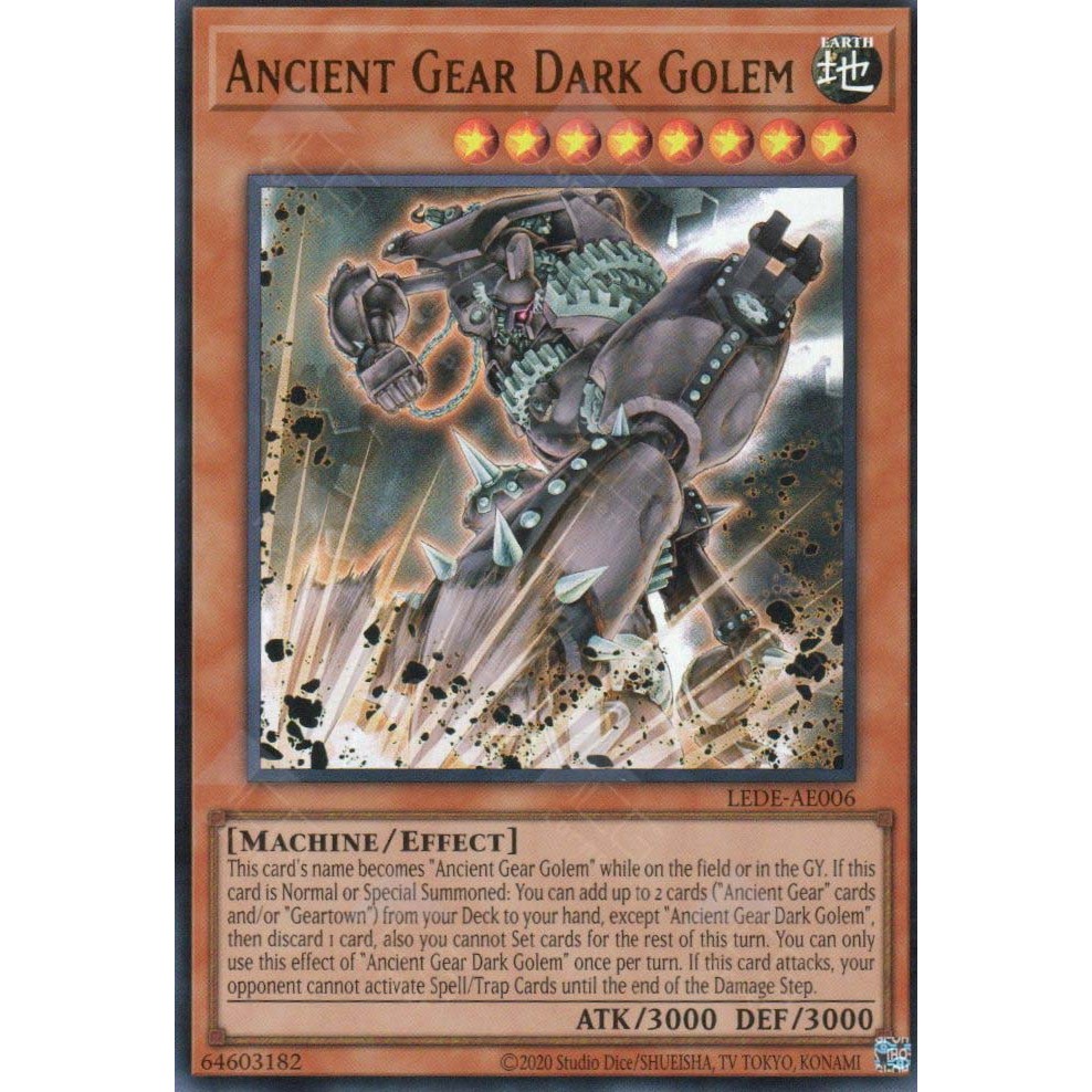 游戏王 LEDE-AE006 LEDE-JP006 UR Yu-Gi-Oh Ancient Gear Dark Golem | Shopee ...