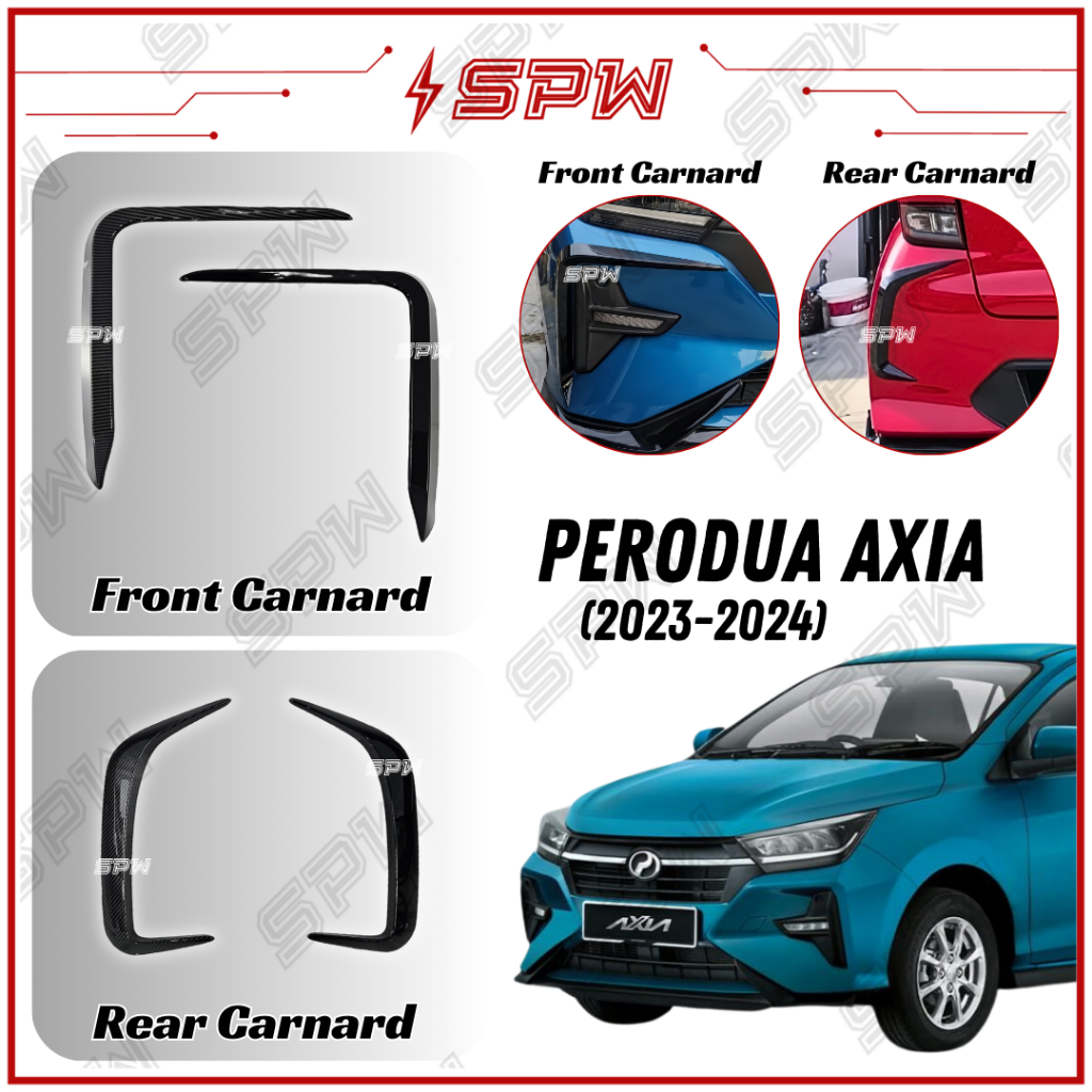 Perodua Axia (2023-2024) Canard Carnard Front Bumper Rear Bumper Lip ...