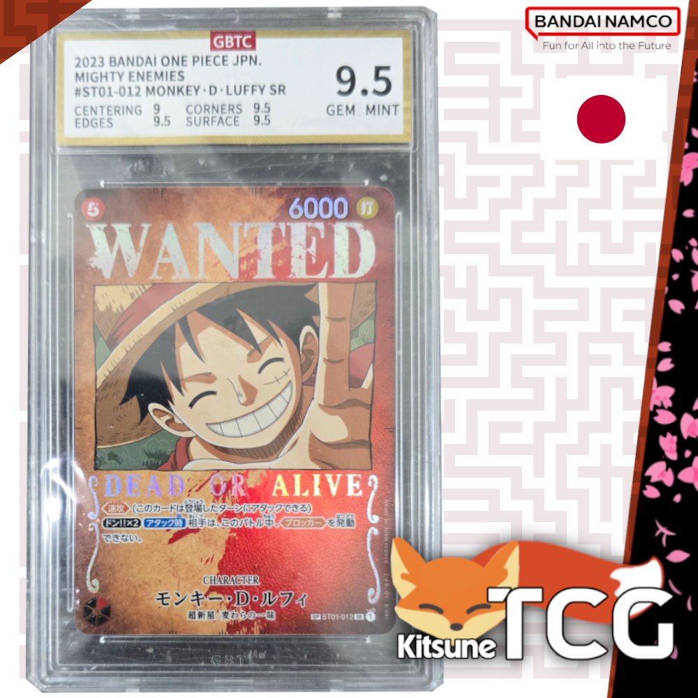 One Piece TCG Luffy Wanted SP GBTC 9.5 Graded Card Collection Trading ...