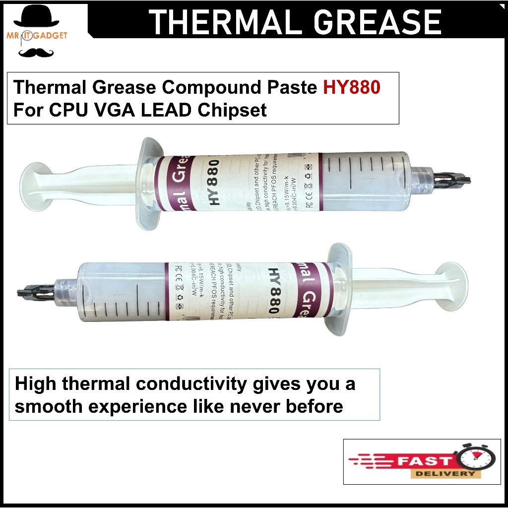 HY880 30g SILICONE THERMAL PASTE HEAT TRANSFER GREASE FOR CPU GPU ...