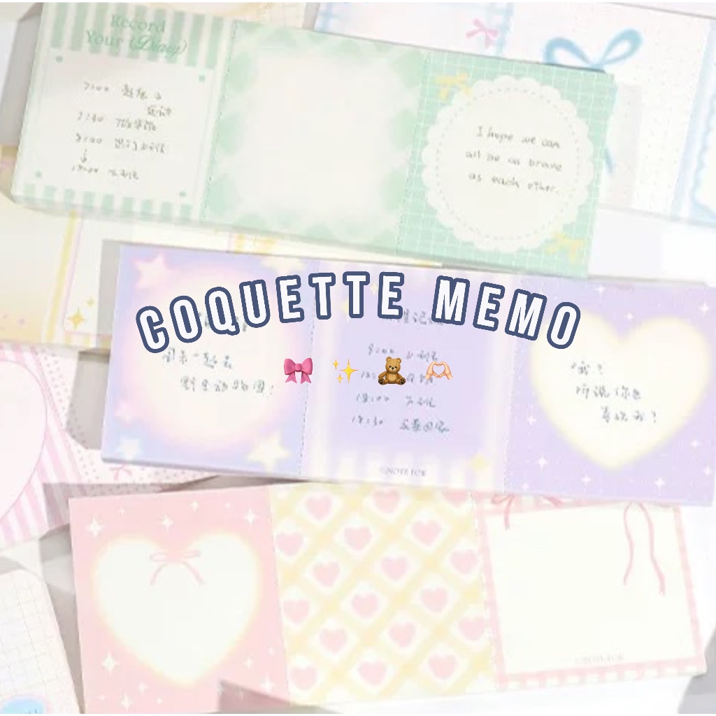 coquette aesthetic ribbon ballet dreamy memo / bow notepad knot ...