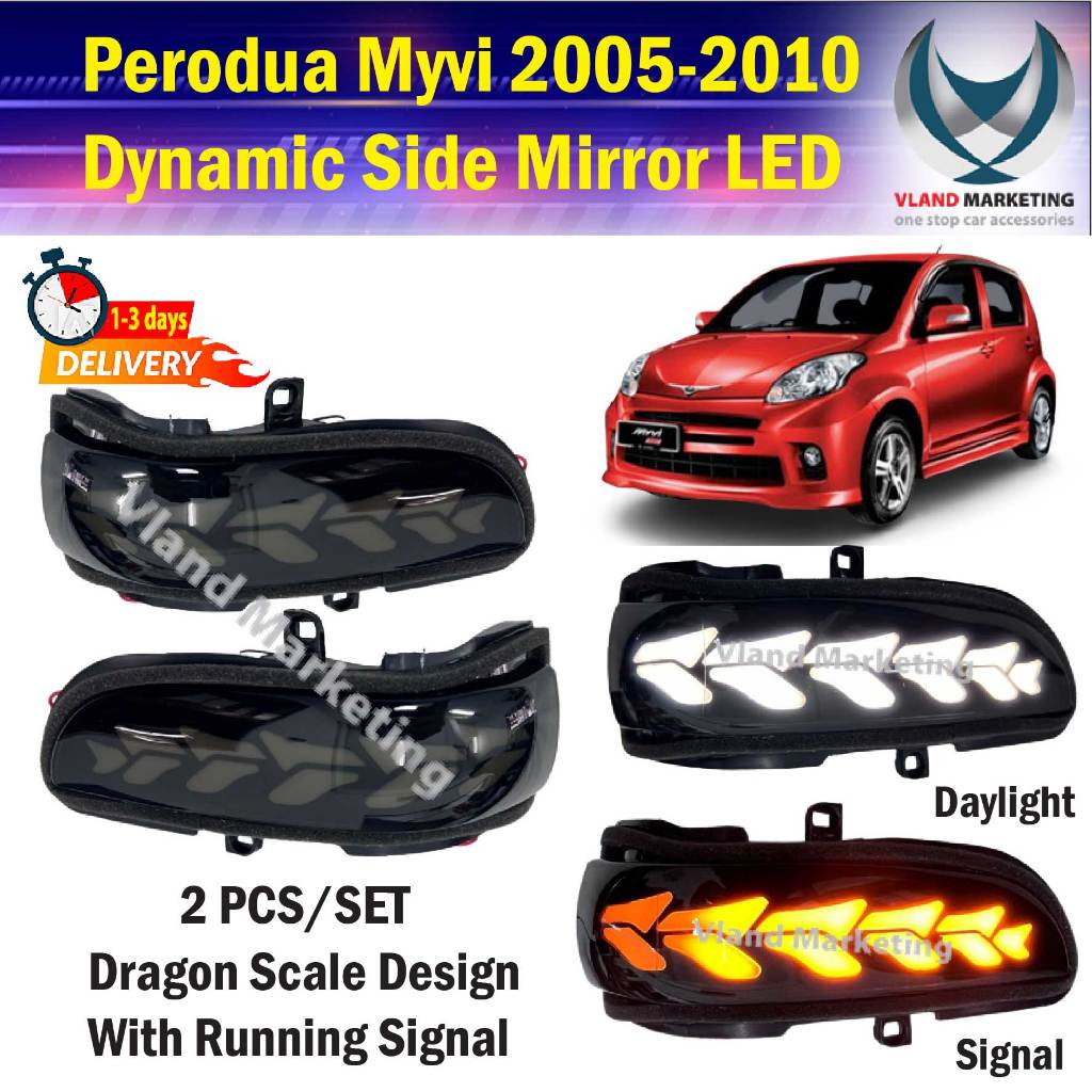 Perodua Myvi 2005 - 2010 4 Function Dynamic Side Mirror Led With Signal ...