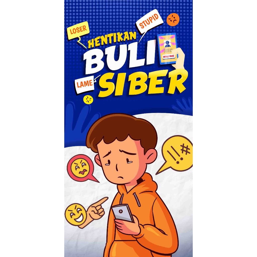 Banner CYBER BULLY/BULI SIBER - SINGLE - MALAY & ENGLISH - Keceriaan School (size: 1x2 Feet ...