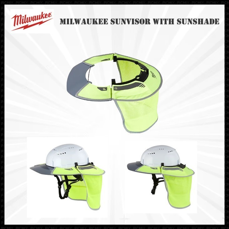 MILWAUKEE UV Protection Sunvisor with Sunshade for professional helmet ...