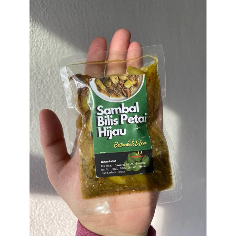 (SAMBAL TRAVEL PACK) Sambal Bilis Petai Hijau 55g,boleh bawa Travel ...