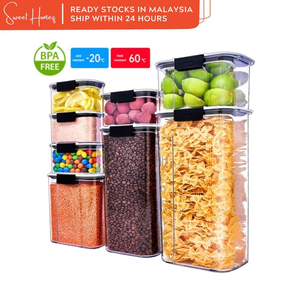 Stackable Airtight Food Storage Container Kitchen Refrigerator PET ...