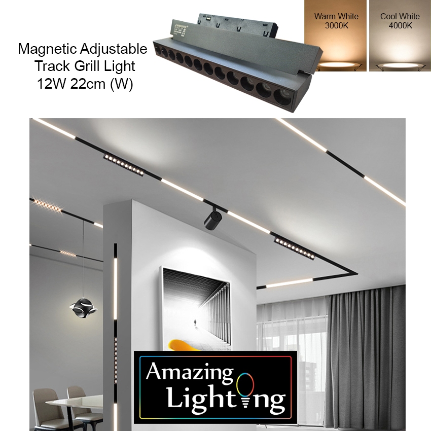 Navigate LED Magnetic Adjustable Grill 12W Ceiling Light Warm White ...