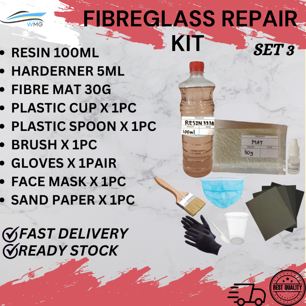Fiberglass FRP Repair Kit SET (9in1) | Shopee Philippines