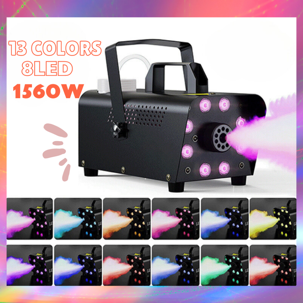 500W Smoke Fog Machine Disco Colorful Smoke Machine Mini Remote Fogger ...