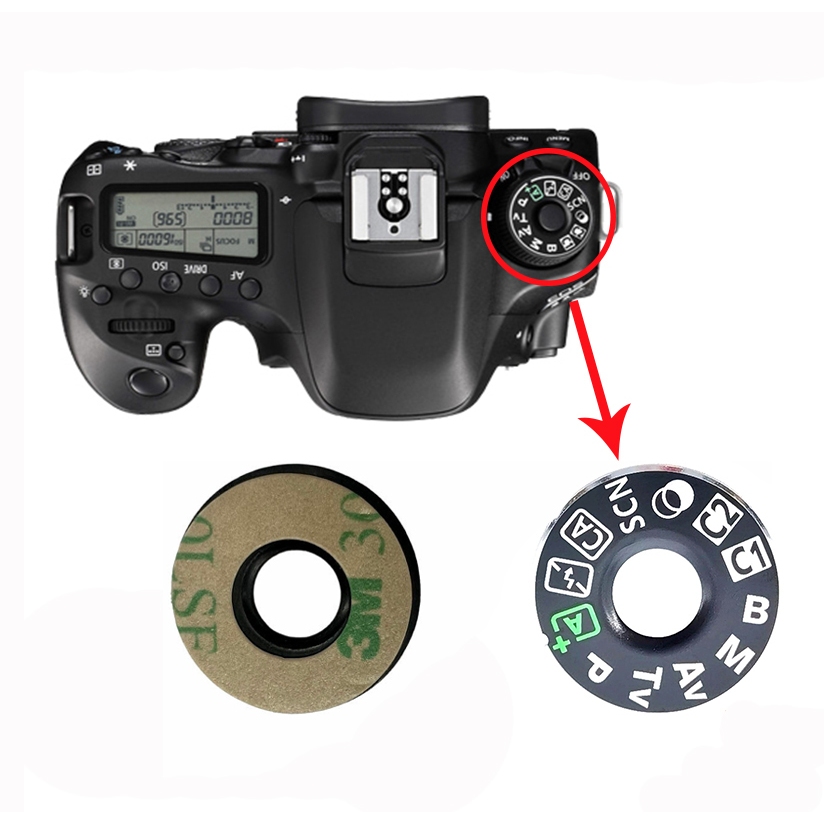 DSLR Function Dial Mode Button Cap Label Repair Part for Canon EOS 80D ...